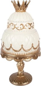 Béžovo-zlatá antik dekorace dort s kounkou - Ø 19*38 cm