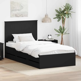 Rám postele se zásuvkou Černá 100 x 200 cm Inženýrské dřevo 3411146