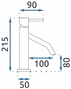 Rea Level, umyvadlová baterie h-215, zlatá matná, REA-B6218