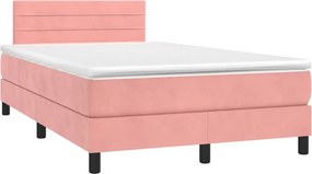 Box spring postel s matrací růžová 120 x 200 cm samet 3141358