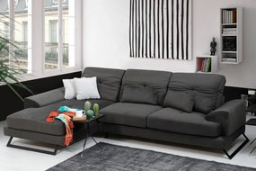 Designová rohová sedačka Heimana 308 cm antracitová - levá