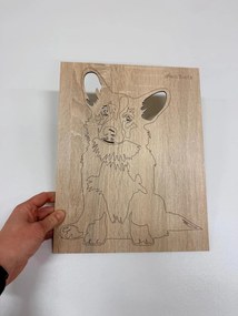 dřevo života Dřevěný obraz psa CORGI - IHNED K ODESLÁNÍ