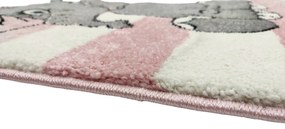 Vopi, Dětský koberec Kiddo A1087 pink, 80x150, růžová, dětský pokoj