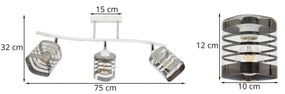 Stropní svítidlo Helix, 3x skleněné stínítko se vzorem (výběr ze 2 barev konstrukce)