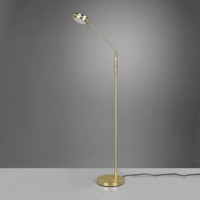 LED stojací lampa Franklin, stmívač, matná mosaz