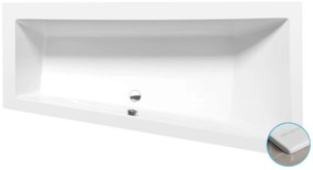 Polysan - Asymetrická vana Andra Slim R, 170x90x45 cm, bílá 81511S