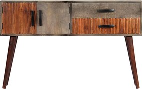 Konzolový stolek šedý 120 x 35 x 75 cm masivní hrubý mangovník 282742