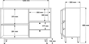 Skříňka na mikrovlnku Houseland Royce 02 dub Castello/bílá