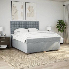 Box spring postel s matrací světle šedá 200 x 200 cm textil 3290609