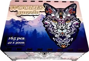 FA LIXEN Dřevěné puzzle Liška XL / 165 dílků / dárková krabička