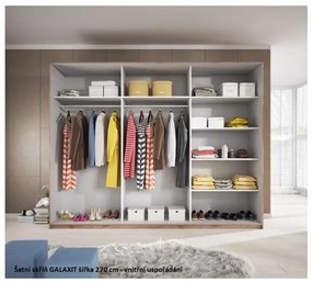 Nábytek Elegance Šatní skříň GALAXIT dub tmavý san remo/tmavé san remo - šířka 200 cm