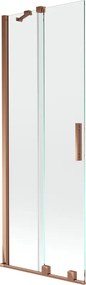 Mexen Velar, 2-křídlová posuvná vanová zástěna 70 x 150 cm, 8mm čiré sklo, růžové zlato, 896-070-000-01-60