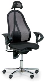 TOPSTAR Zdravotní balanční kancelářská židle EXETER NET s opěrkou hlavy, černá