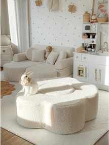 Krémové pěnové hřiště 3 ks z materiálu bouclé výška 27 cm 88x90 cm – Meowbaby