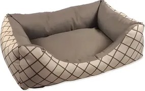Dog Fantasy Sofa béžová s hnědým vzorem / Pelech s bočnicemi / 65x50x1