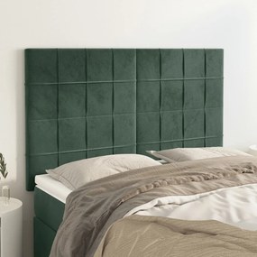 Čelo postele tmavě zelené 144x5x118/128 cm sametové 3116383