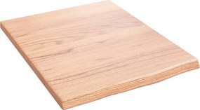 Koupelnová deska světle hnědá 40 x 50 x 2 cm ošetřený masiv 3156095