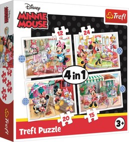 Puzzle puzzle minnie s přáteli 4v1 (12,15,20,24 dílků)