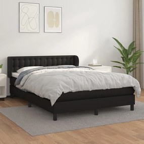 Box spring postel s matrací černá 140x200 cm umělá kůže 3127313