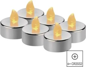 LED dekorace EMOS DCCV12 ZY2150 čajová svíčka stříbrná CR2032 (blistr 6ks)