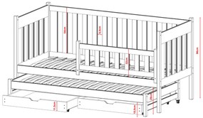 Legno Dětská rozkládací postel Karla borovice Rozměr (cm): 80x160