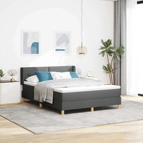 Postel s boxspringem s čelo Tmavě šedá 200 x 160 cm textil 3341301
