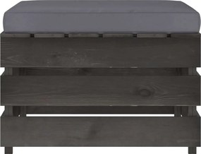 vidaXL Dílčí taburet s poduškou šedě impregnované dřevo [3074524] Barva: Krémová a hnědá