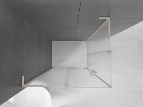 Mexen Velar L Duo, sprchový kout s posuvnými dveřmi 100 x 90 cm, 8mm sklo námraza, broušená ocel, 871-100-090-02-33-97