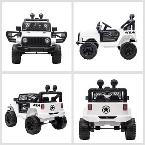 HOMCOM Dětské Elektrické Auto pro Děti od 3 Let - Všestranný Buggy s 12V Baterií, 2 Motory, Dálkovým Ovladačem 2.4G, Světlomety, Klakson, Nastaviteln…