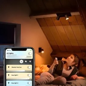 Philips Hue Runner černá / Bodové svítidlo / 2x GU10 / Bluetooth/Zigbe