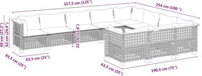 10dílná zahradní sedací souprava s poduškami černá polyratan 3262034