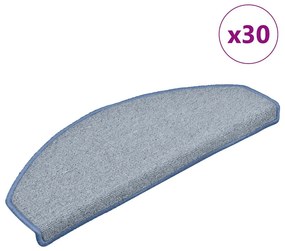 Schodové rohože 30 ks 65 x 24 x 4 cm světle šedo-modré, půlkulaté, velké 3365764