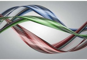 DIMEX | Samolepicí vliesová fototapeta na zeď Lesklá vlna MA-5-0293 | 375 x 250 cm | zelená, modrá, červená, šedá
