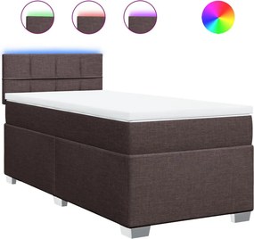 Box spring postel s matrací tmavě hnědá 90x200 cm textil 3288074