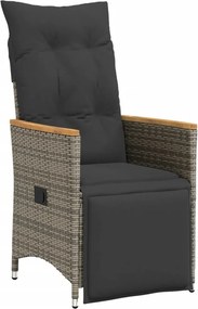11dílný zahradní bistro set s poduškami šedý polyratan 3277254