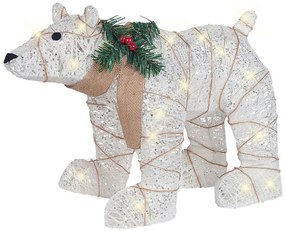 Venkovní dekorace medvěd s LED osvětlením 34 cm bílá SIVULA Beliani