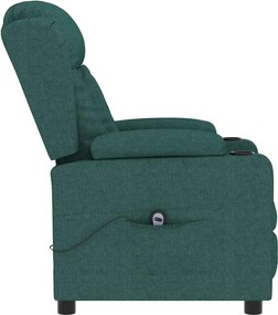 Elektrické polohovací křeslo tmavě zelené textil 3098783