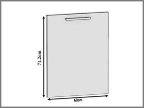 Panel na myčku Belini zakrytý 60 cm černý lesk  INF PZ60/1/WT/B/0/B1