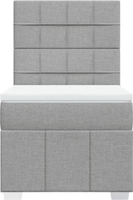Box spring postel s matrací světle šedý 100 x 200 cm textil 3291579