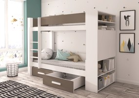 ADRK Furniture Dvoupodlažní postel pro dvě osoby GARET 180x80 CH-Gar-W+TRF-210-E1159