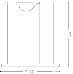 Ideal Lux LED Závěsné svítidlo Oracle slim round 3000k, Ø 50 Barva: Černá, Stmívání, řízení: on-off