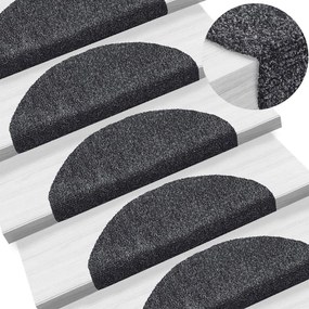 Schodové rohože samolepicí 5 ks 65 x 21 x 4 cm tmavě šedé, půlkulaté, velké 149700