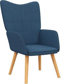 Relaxační křeslo se stoličkou modré textil 327934