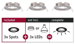 Paulmann 92479 Choose, sada bodovek 3x10W, kartáčovaná ocel, průměr 7,8cm