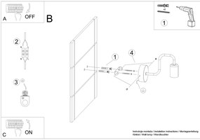 Nástěnné svítidlo Vector 1, černé tělo svítidla