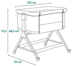 Lionelo - Dětská postýlka 3v1 LEONIE PLUS šedá