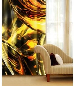 DIMEX | Hotové závěsy - kusový fotozávěs Zlatý abstrakt CU-140-025 | zlatá | 140 x 245 cm