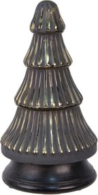 Skleněná vánoční dekorace černozlatého stromečku - 14*25 cm