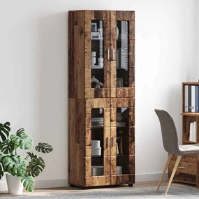 Vysoký bufet FLORIN 60 x 35 x 182 cm Staré dřevo 3397912