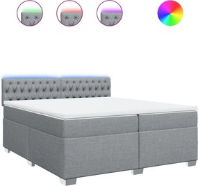 Box spring postel s matrací světle šedá 200 x 200 cm textil 3288302